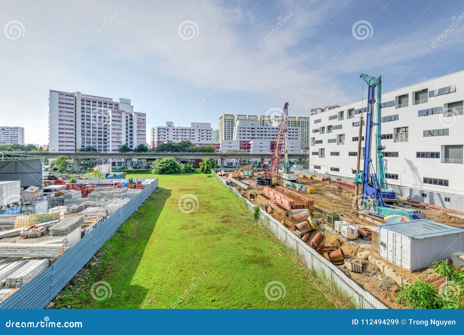 Construction Site with Foundation, Ground Works in Progress at E ...