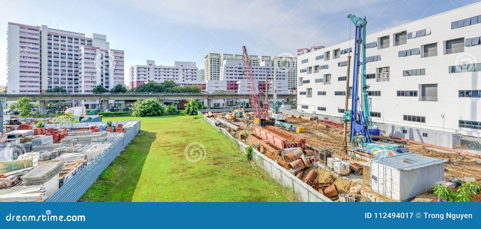Construction Site with Foundation, Ground Works in Progress at E ...