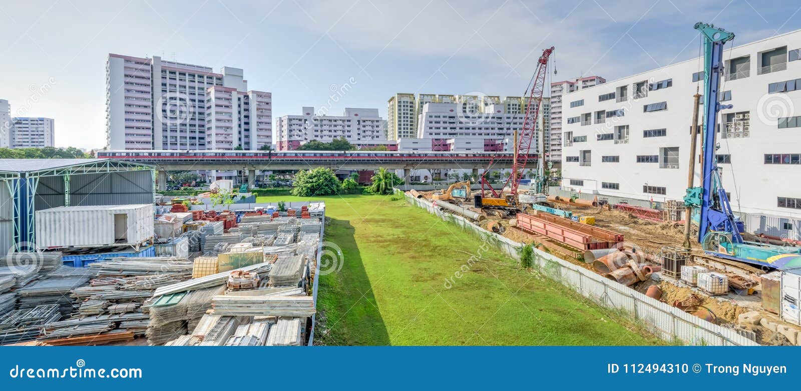 Construction Site with Foundation, Ground Works in Progress at E ...