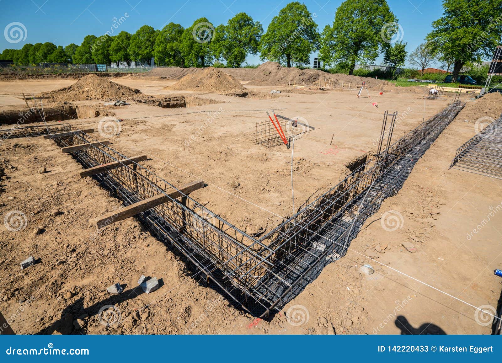 Construction Site, a Foundation is Laid Stock Image - Image of heavy ...