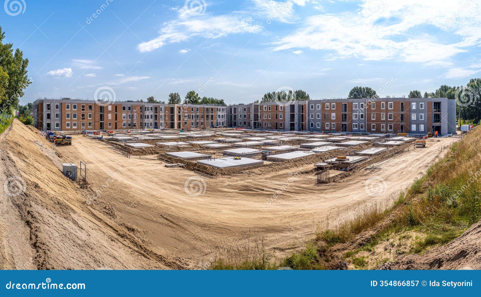 Construction Of Foundations Of A Building Cartoon Vector ...