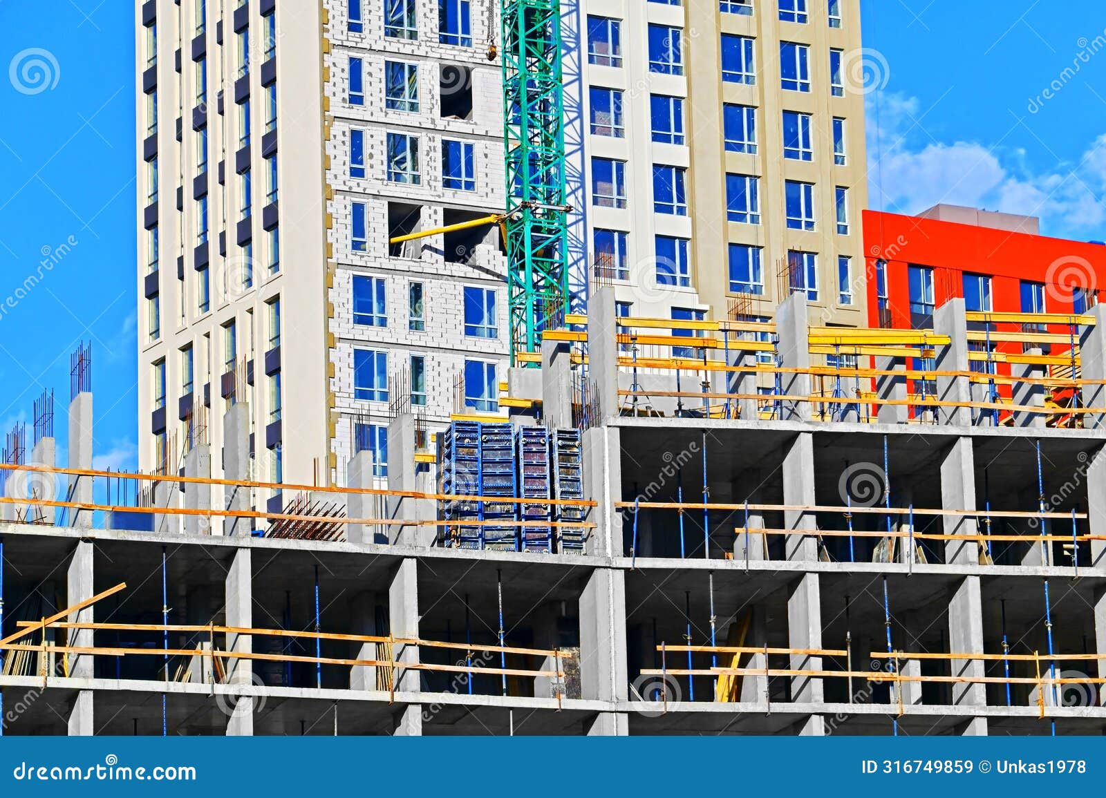 Construction Site with Framework Stock Image - Image of development ...