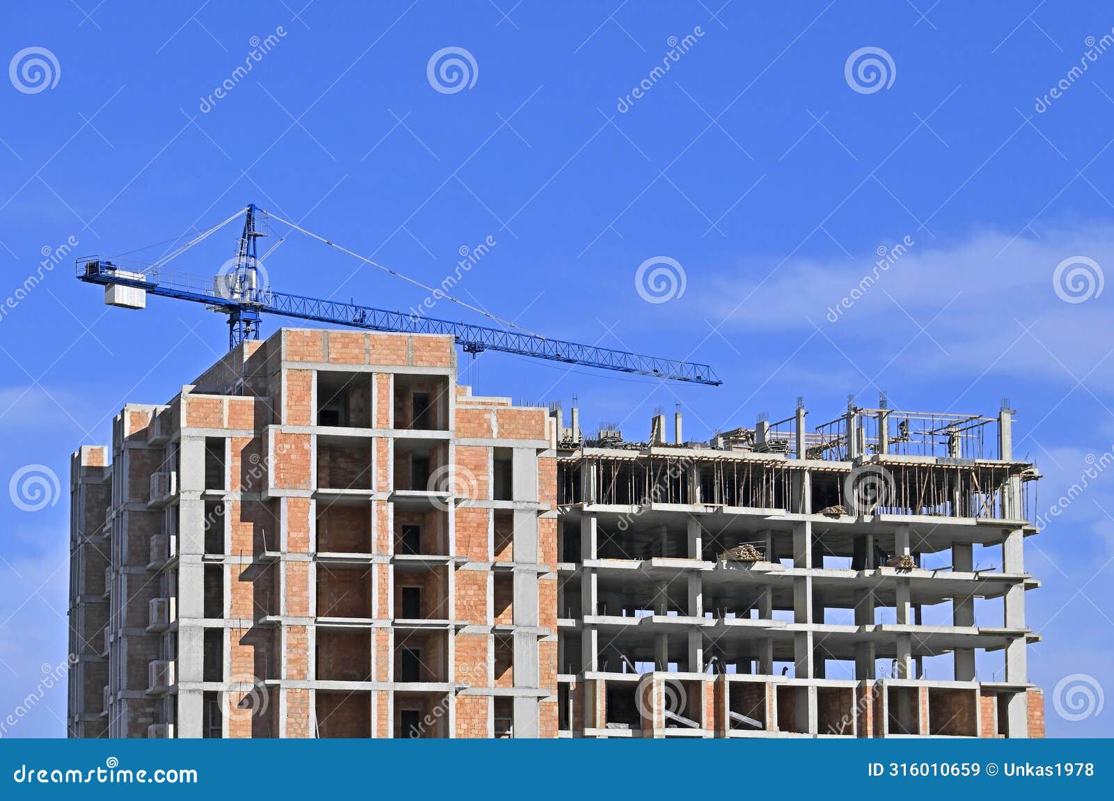 Construction Site with Framework Stock Image - Image of development ...