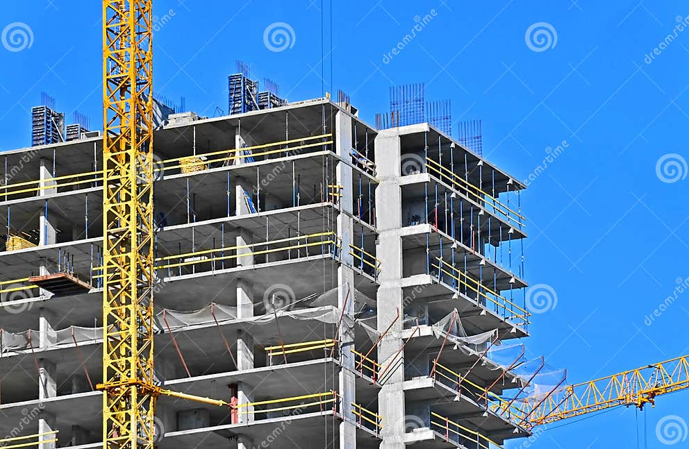 Construction Site with Framework Stock Image - Image of brick, dwelling ...