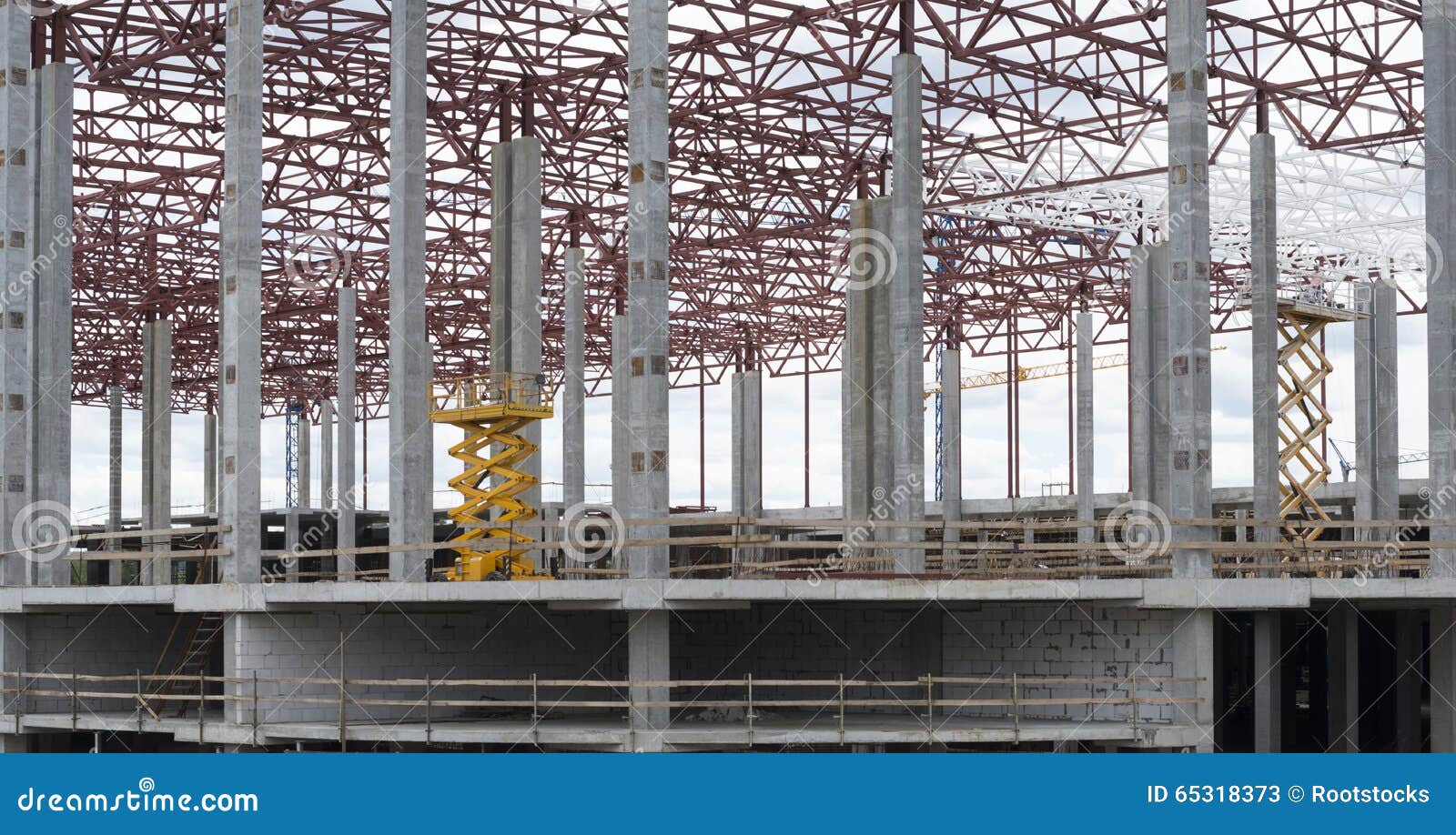 Construction Site. Framework of the New Building Stock Image - Image of ...