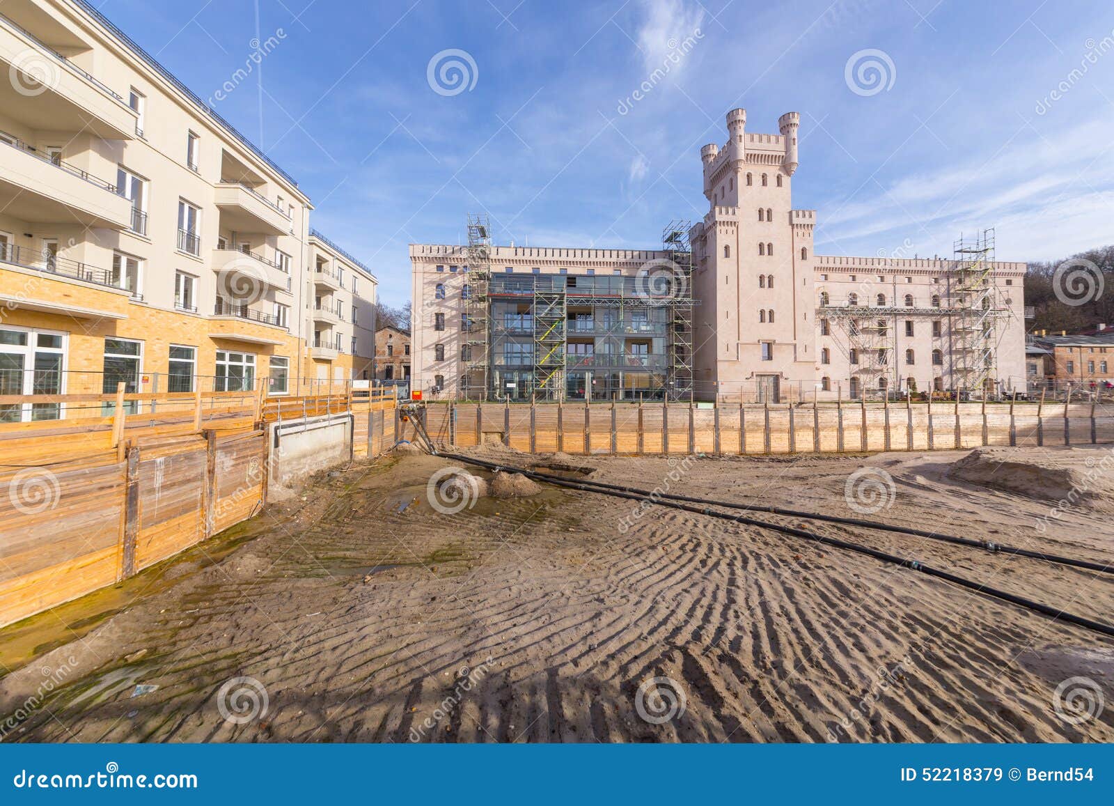 Construction Site in Front of the Tower Stock Image - Image of ...