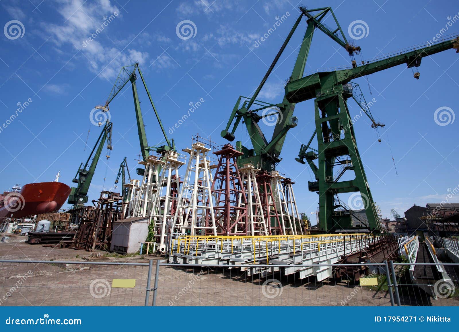 Construction Site in Gdansk Shipyard Stock Image - Image of export ...