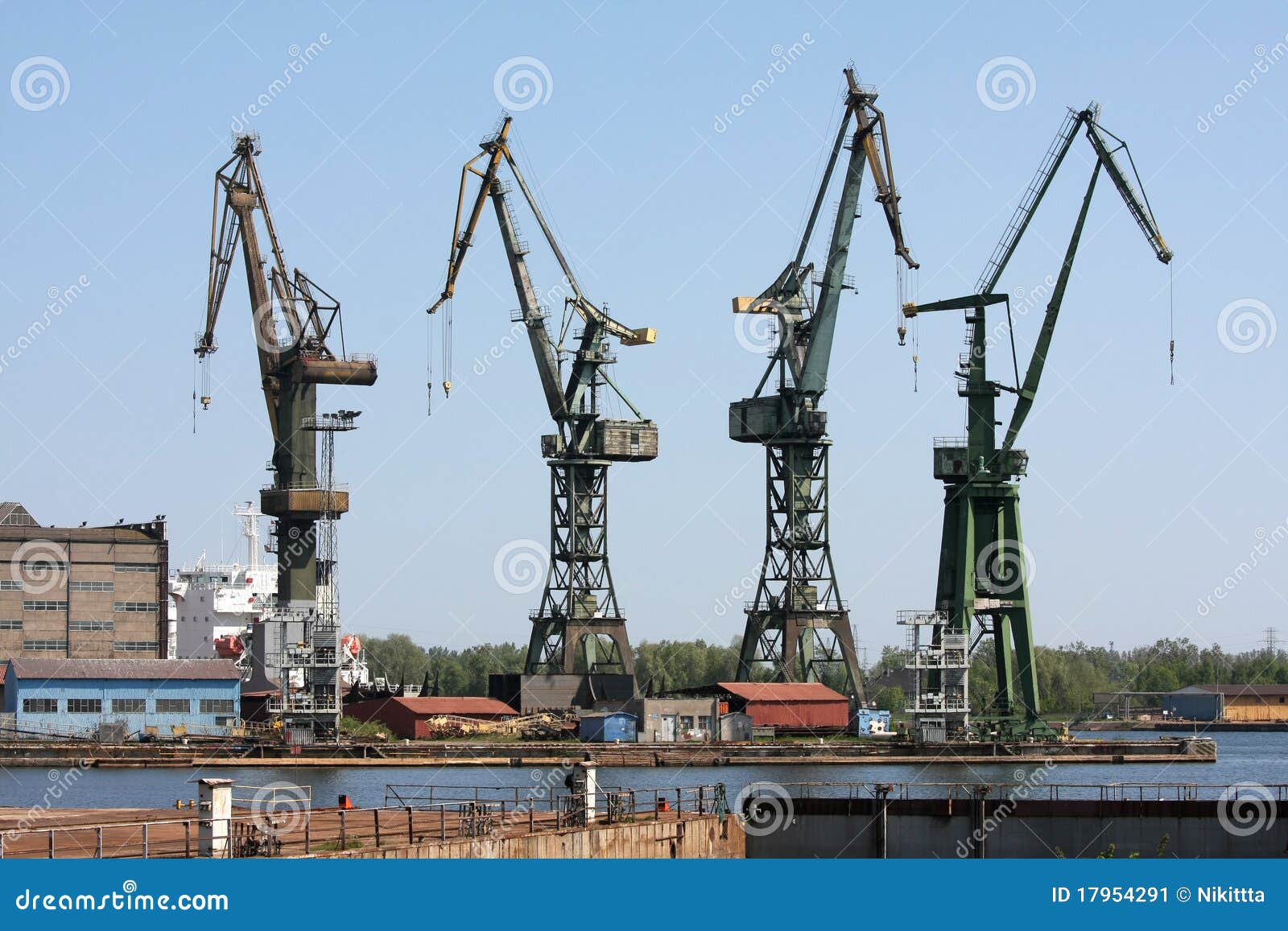 Construction Site in Gdansk Shipyard Stock Image - Image of blue ...