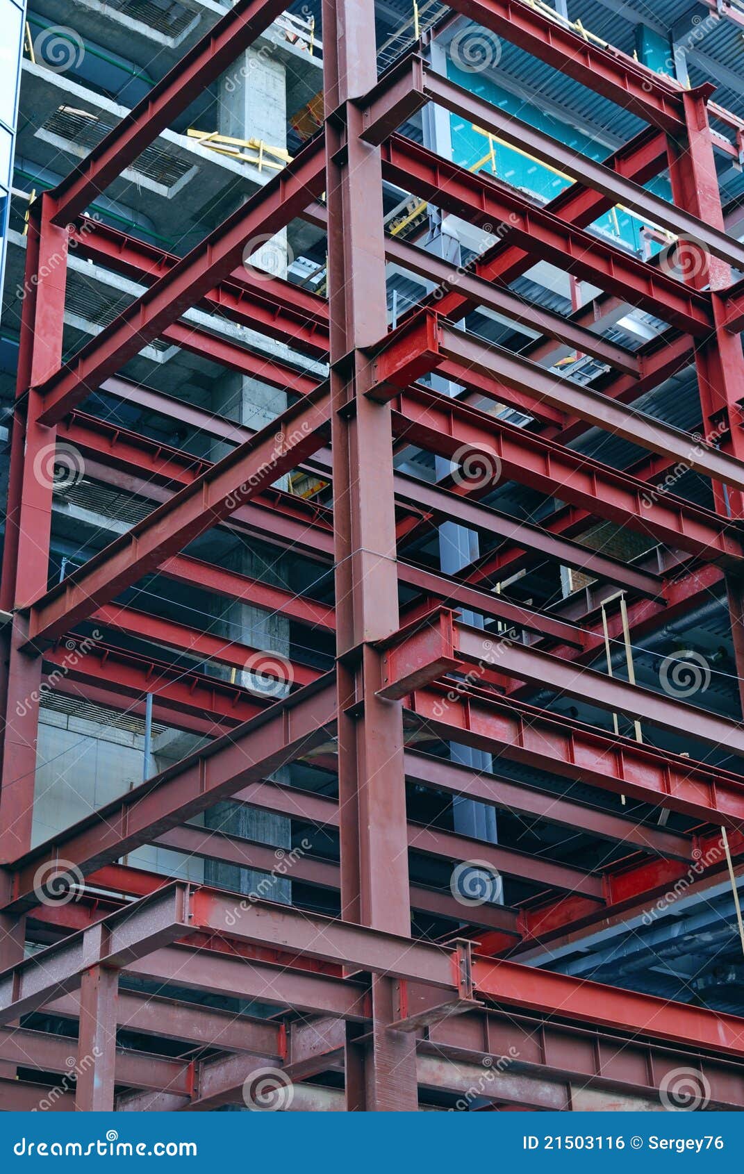 Construction Site with Girders Stock Photo - Image of business, build ...