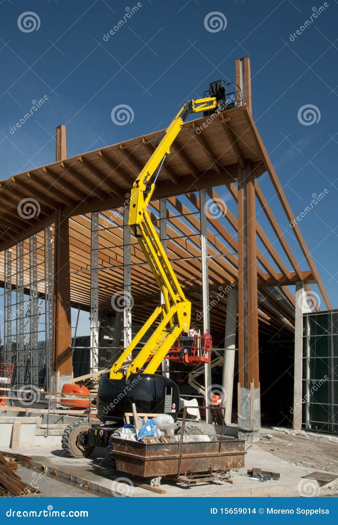 Glued Laminated Wood Processed By Grinding Wheel Stock Photography ...