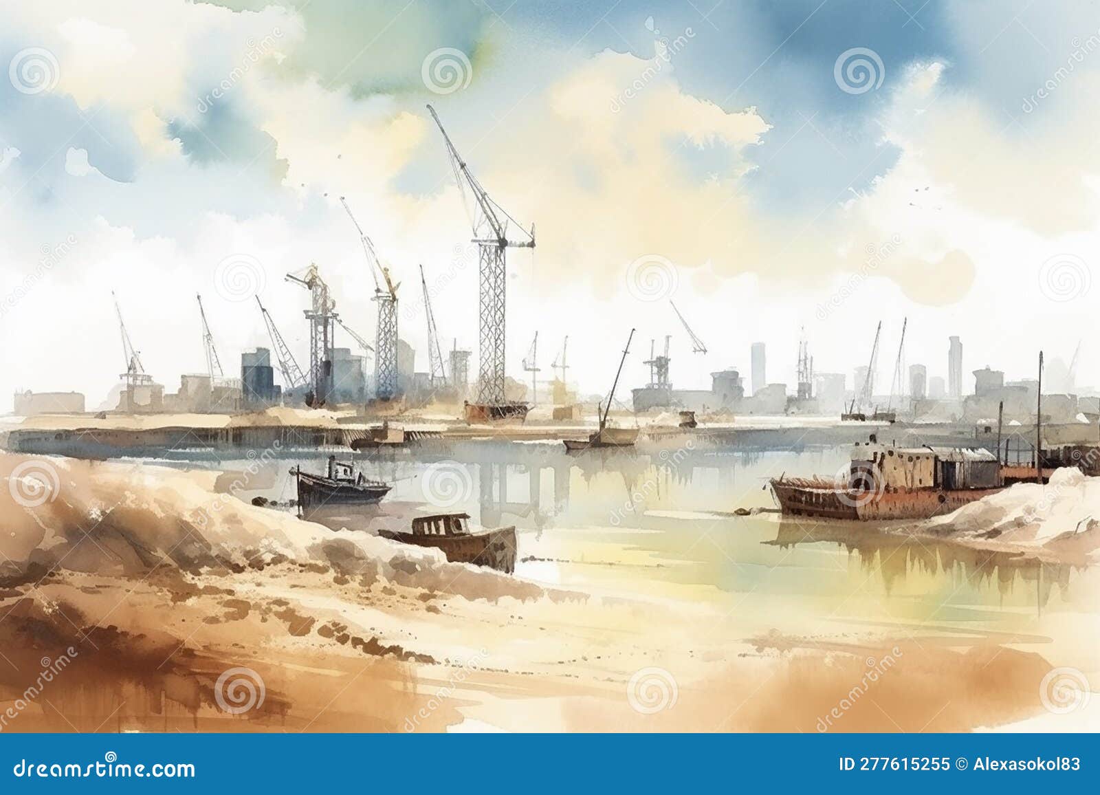 Construction Site in Gulf Draw Stock Illustration - Illustration of ...