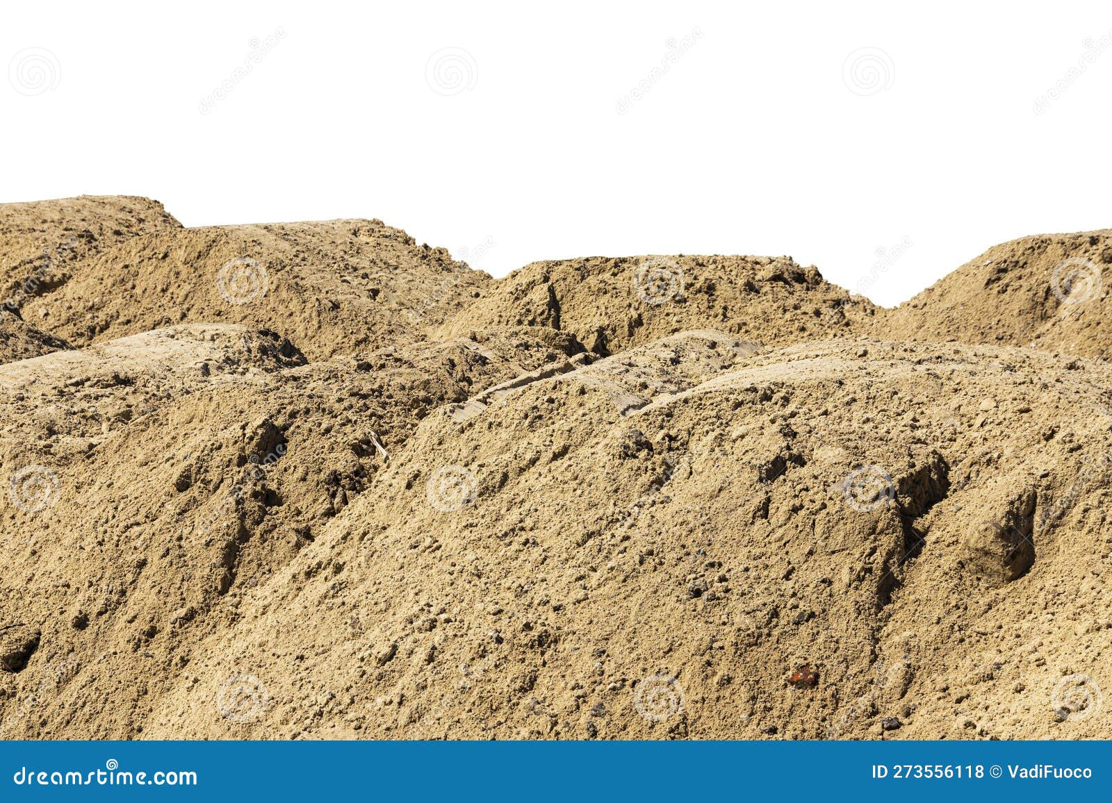Construction Site with Heaps of Sand. Pile of Sand on an Isolated White ...