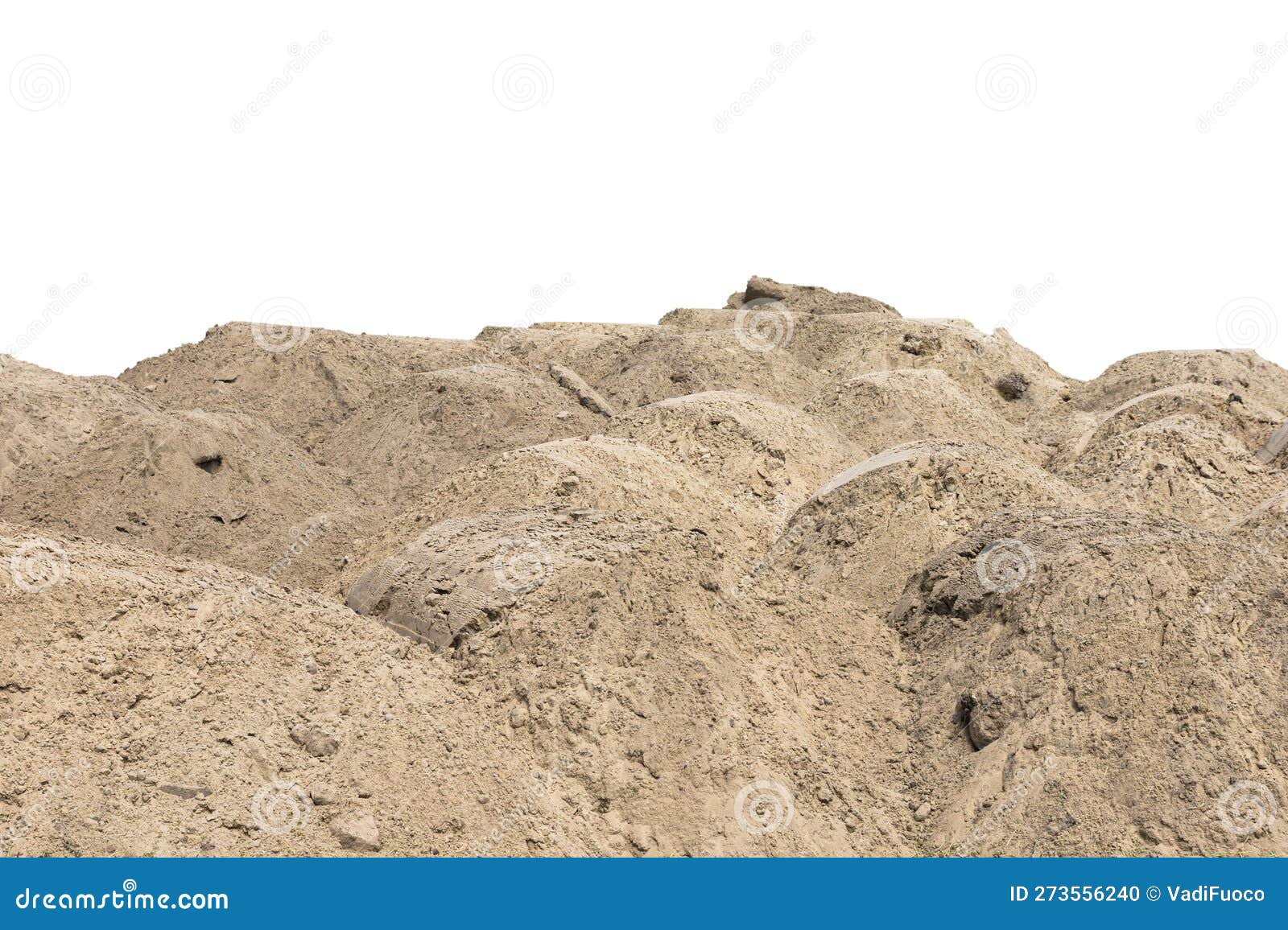Construction Site with Heaps of Sand. Pile of Sand on an Isolated White ...
