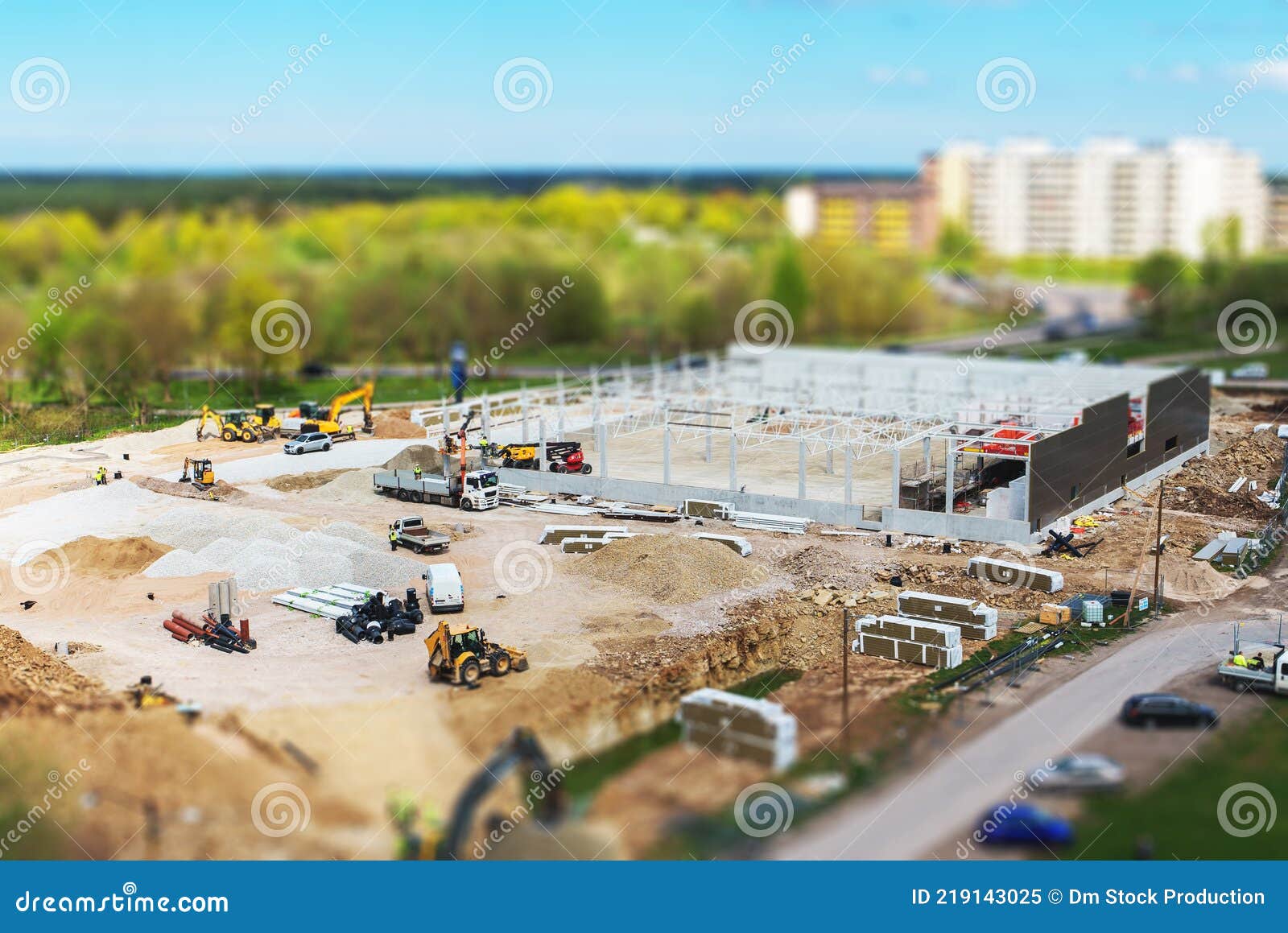 Construction Site with Heavy Equipment. Stock Image - Image of ...