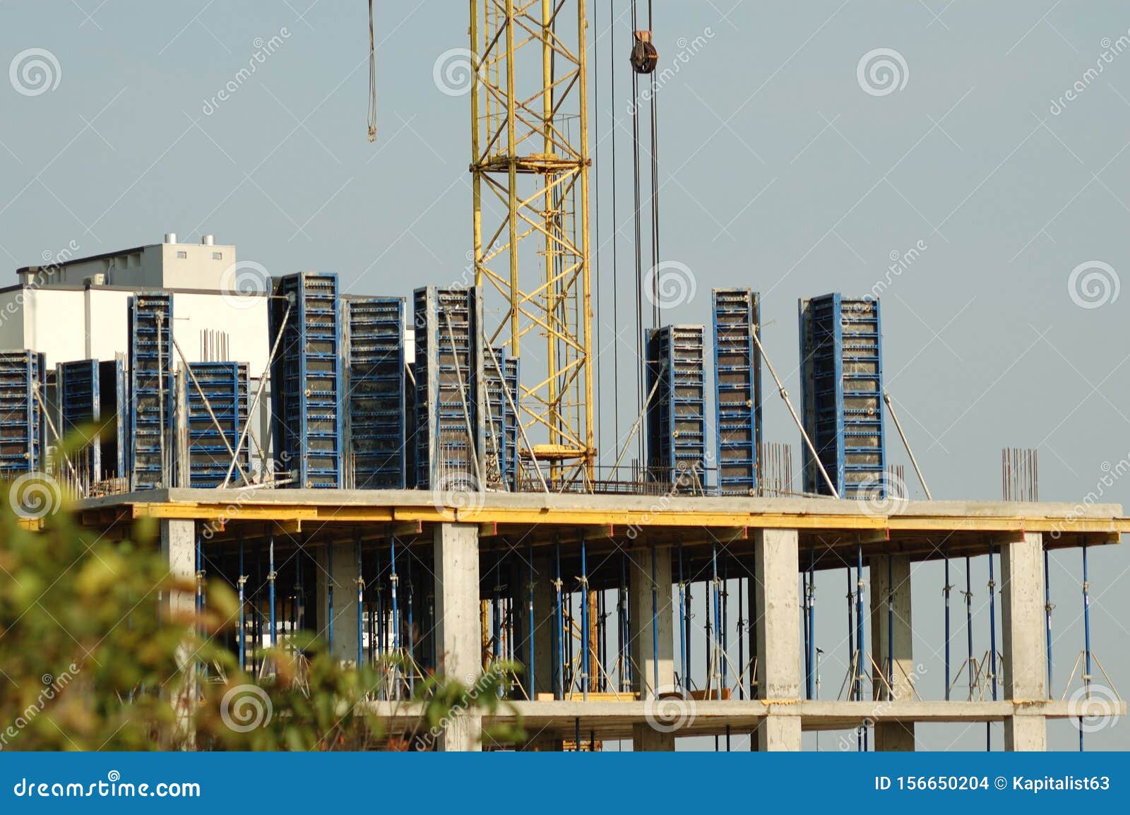 Construction Site of High-rise Building with Concrete Formwork Stock ...