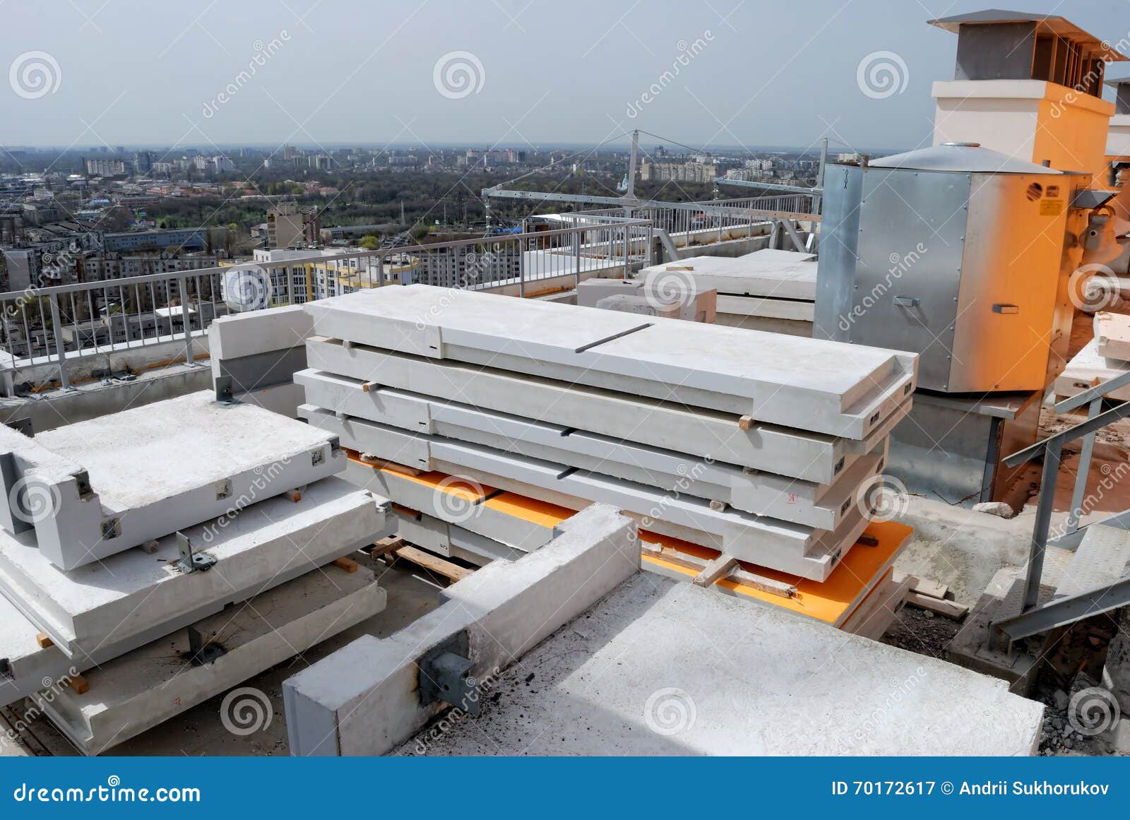 Construction Site on a High-rise Building Stock Image - Image of rise ...
