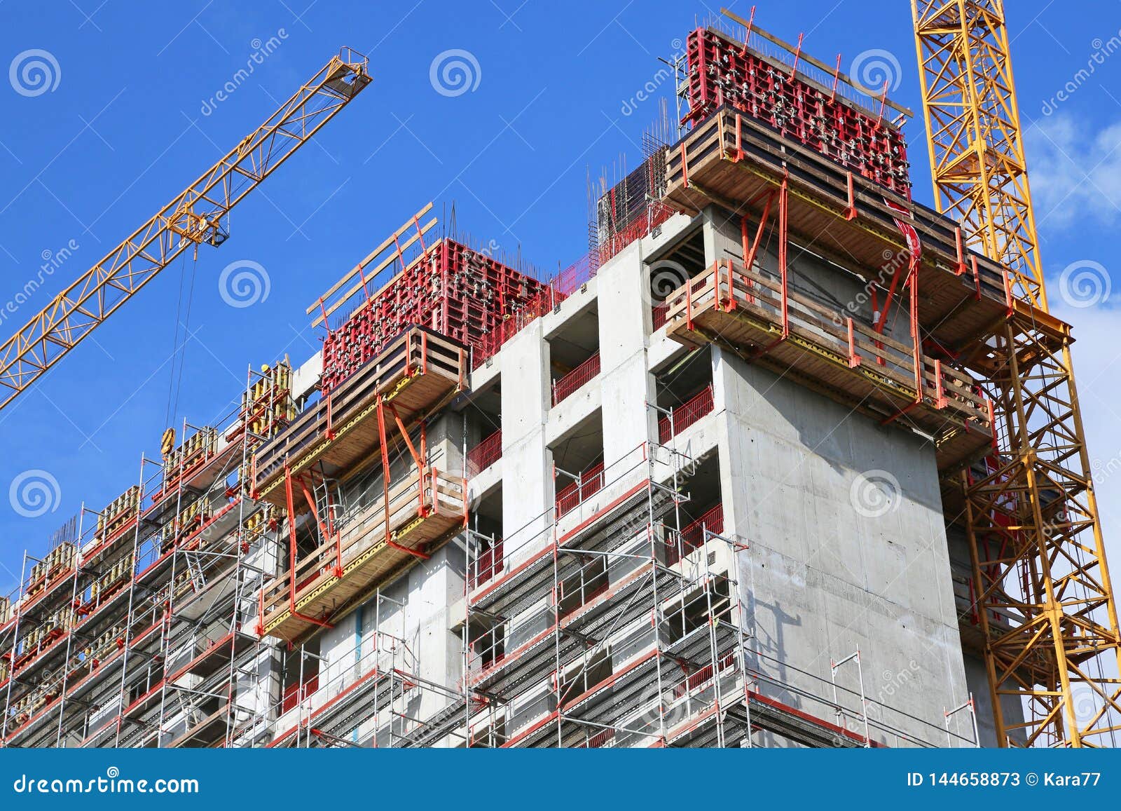 High_rise_site stock image. Image of boards, construction - 144658873