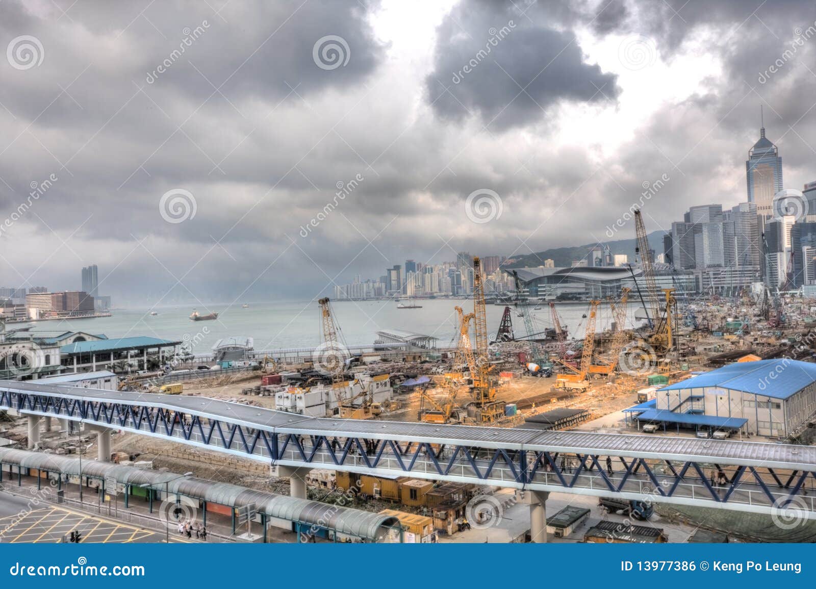 Construction Site in Hong Kong Stock Photo - Image of work, area: 13977386