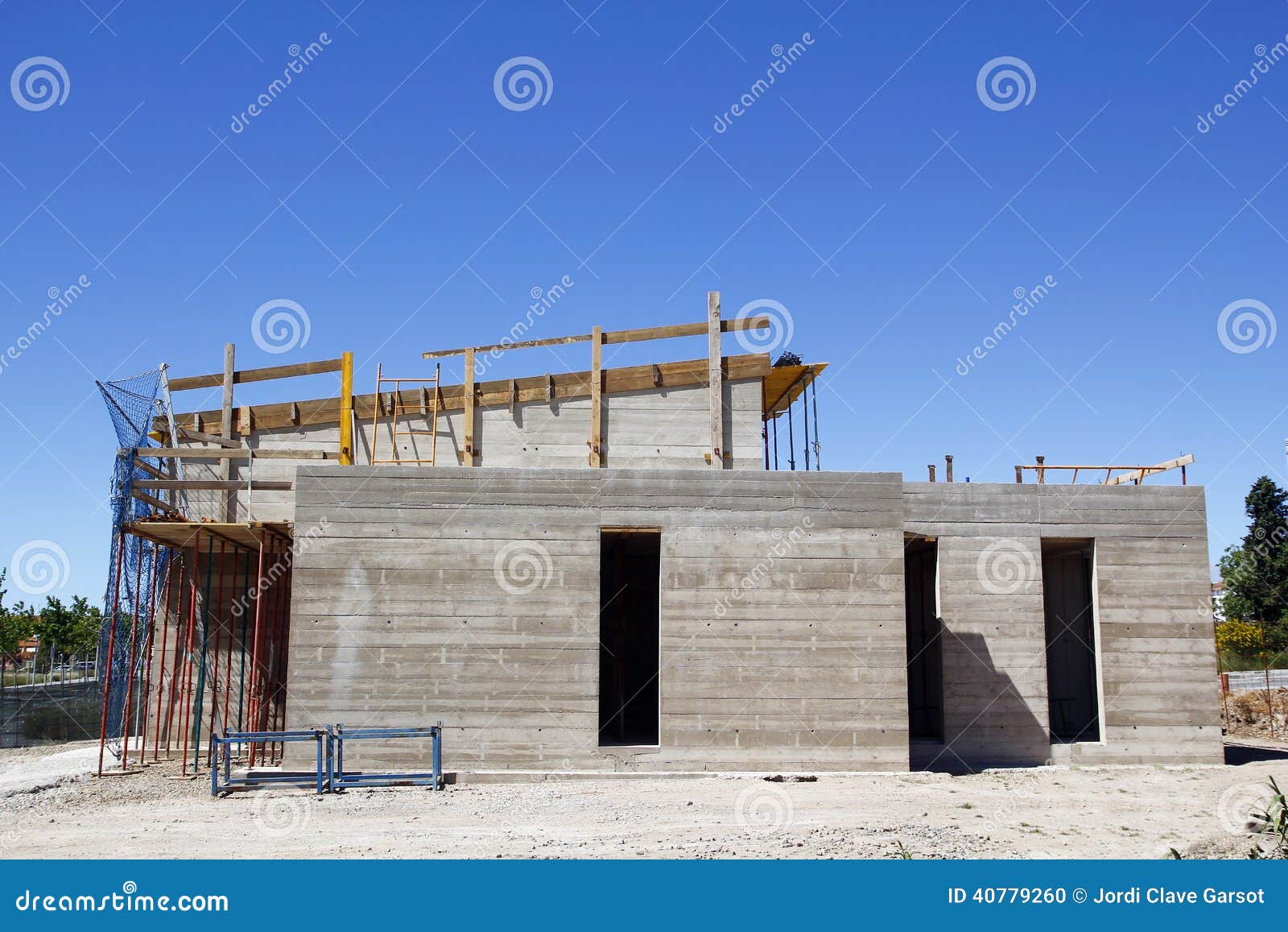 Construction Site of a House Stock Photo - Image of industrial, home ...