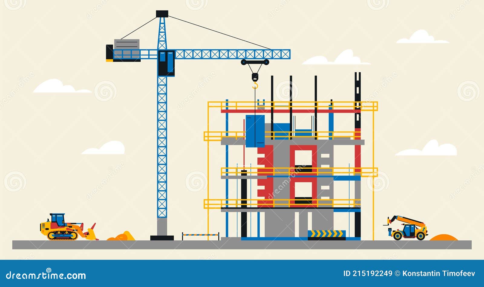 Construction Site Illustration. Building Under Construction Stock ...