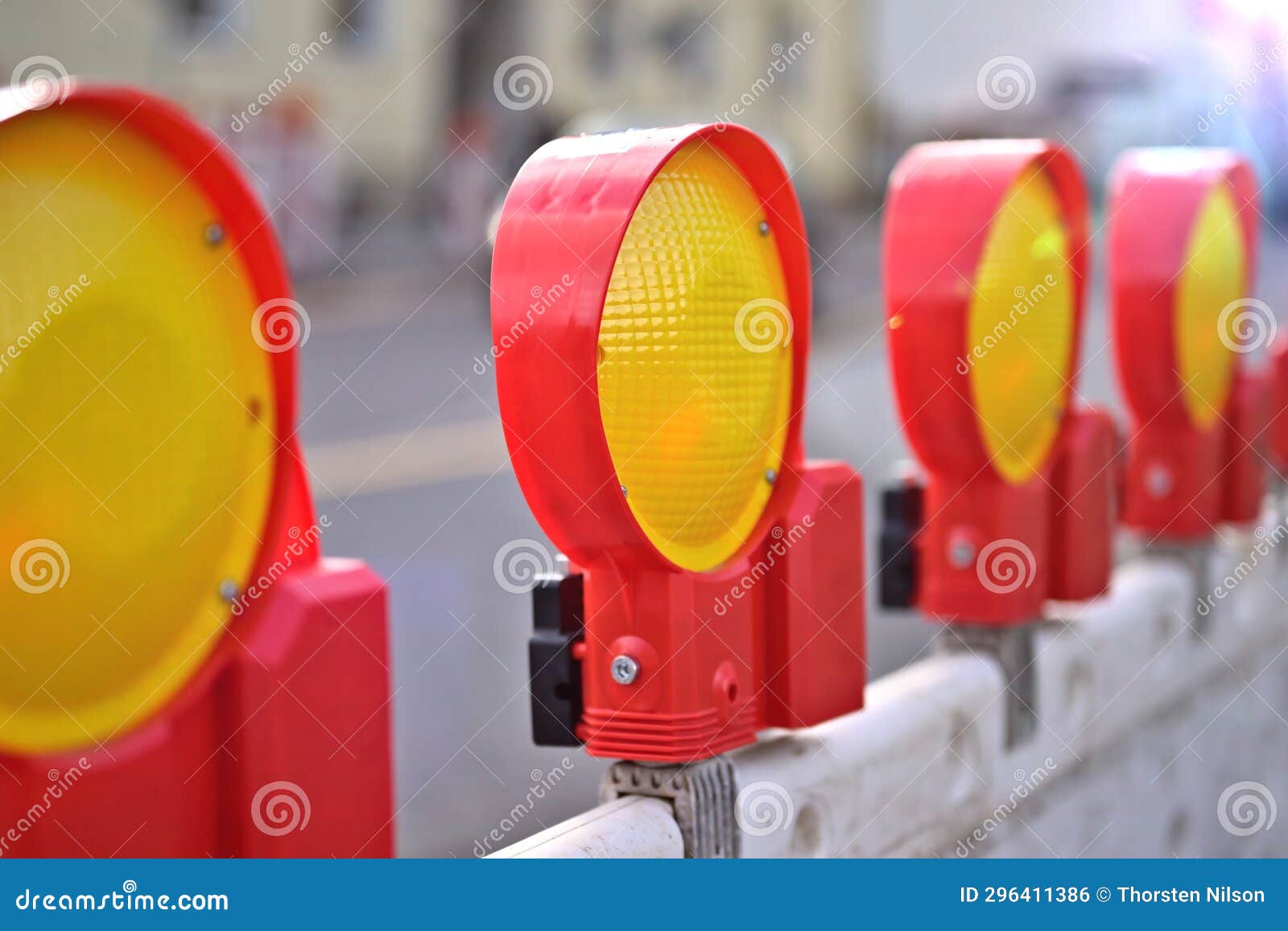 4 Construction Site Indicators on a Barge. Stock Photo - Image of ...