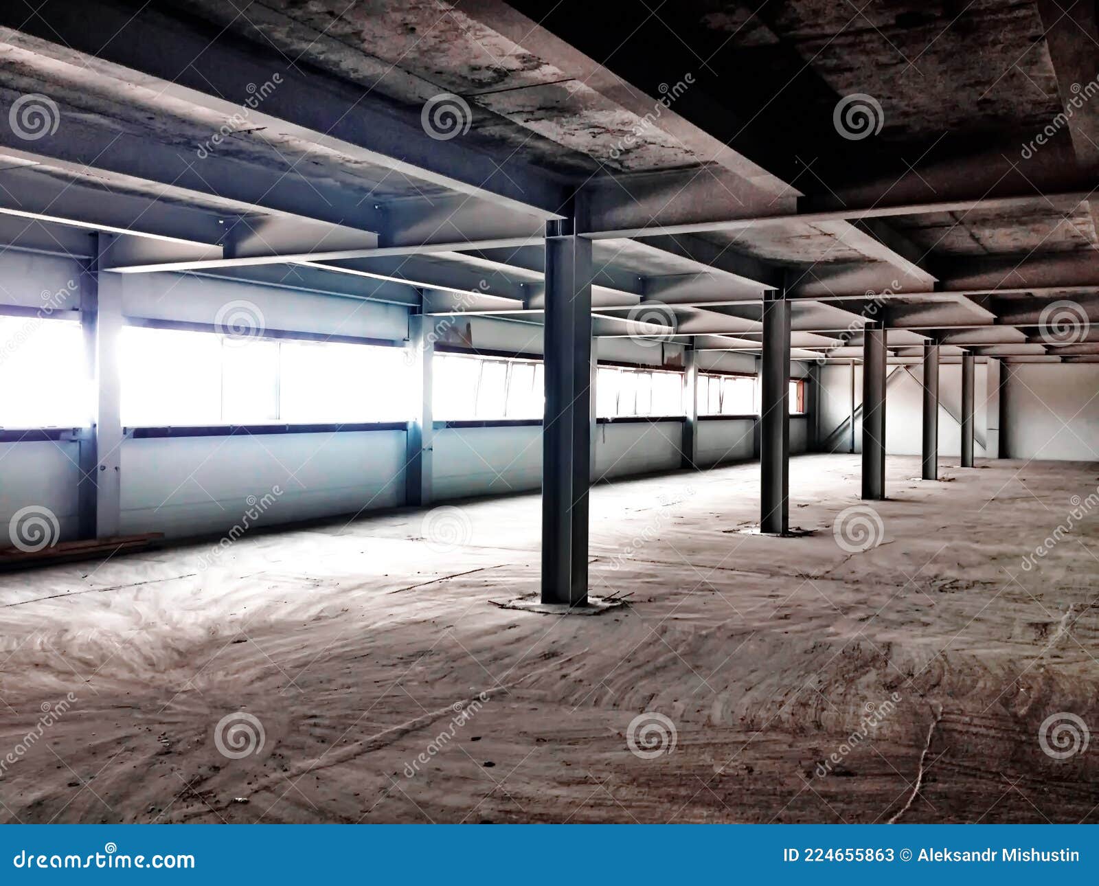 Construction Site of an Industrial Building Inside Stock Image - Image ...