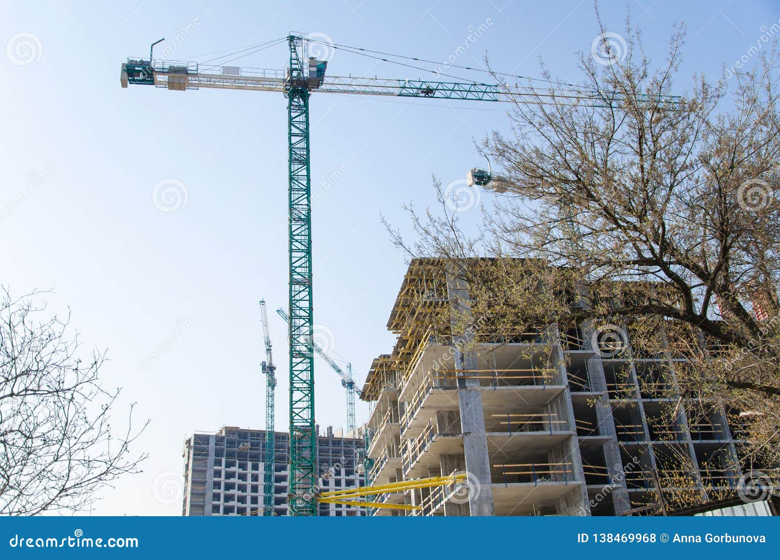 Construction of a Skyscraper, Construction of the Building Frame Stock ...