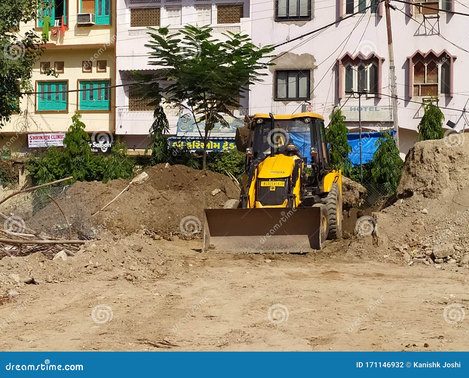 Construction Site, JCB Doing Its Work Editorial Photography - Image of ...