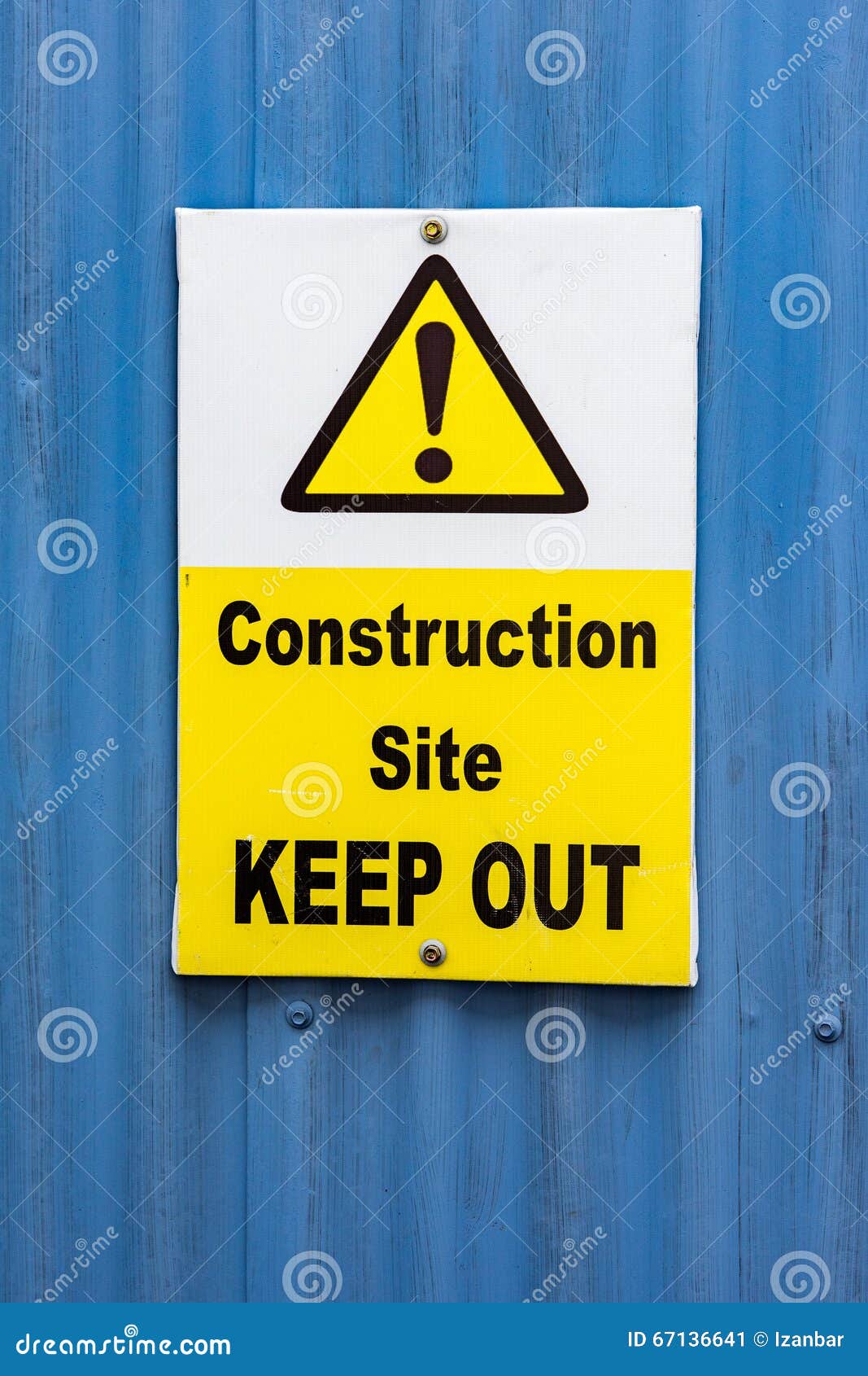 Construction Site Keep Out Sign Stock Image - Image of yellow, site ...