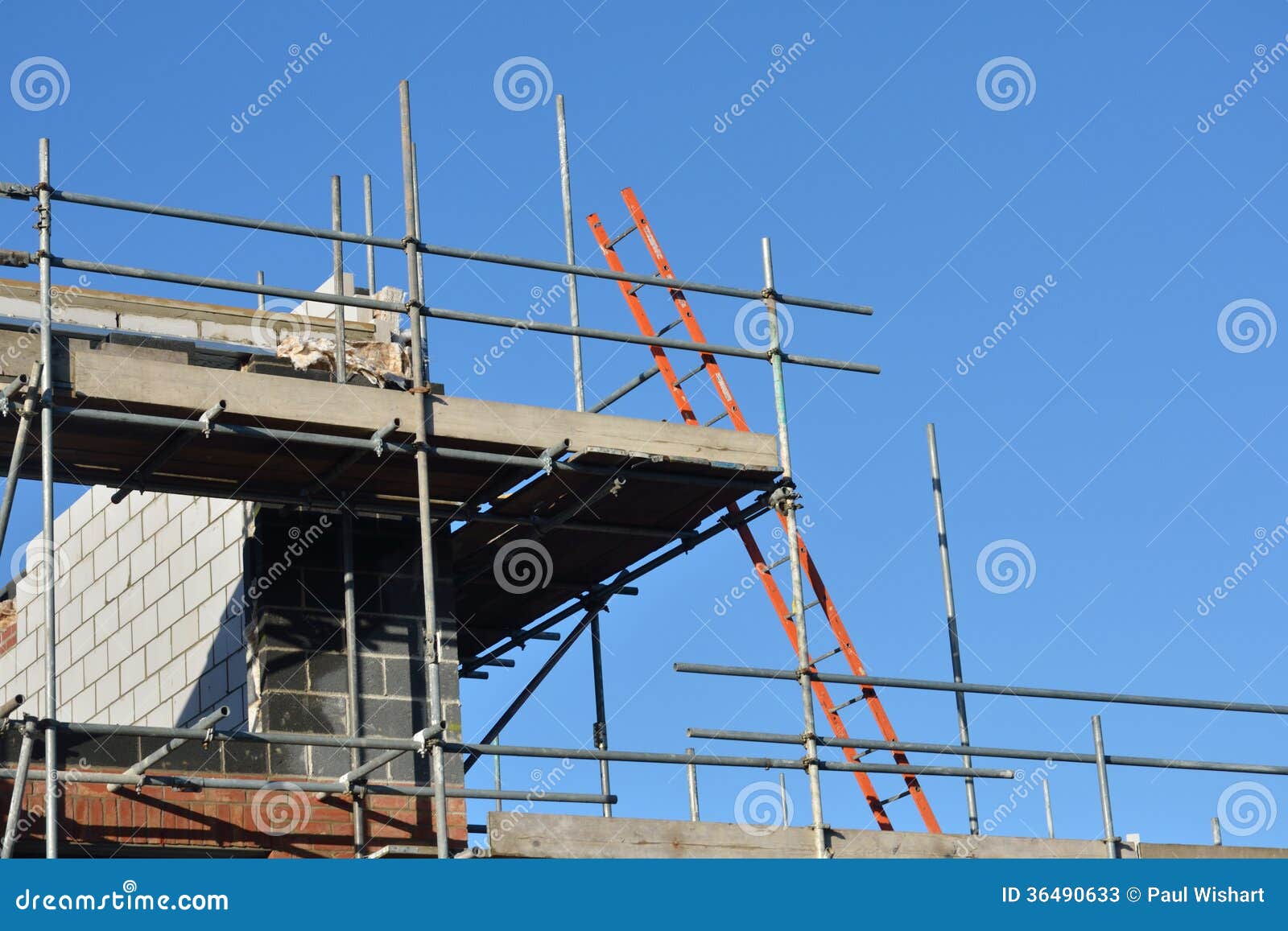 Construction Site with Ladder Stock Image - Image of ladder, frame ...