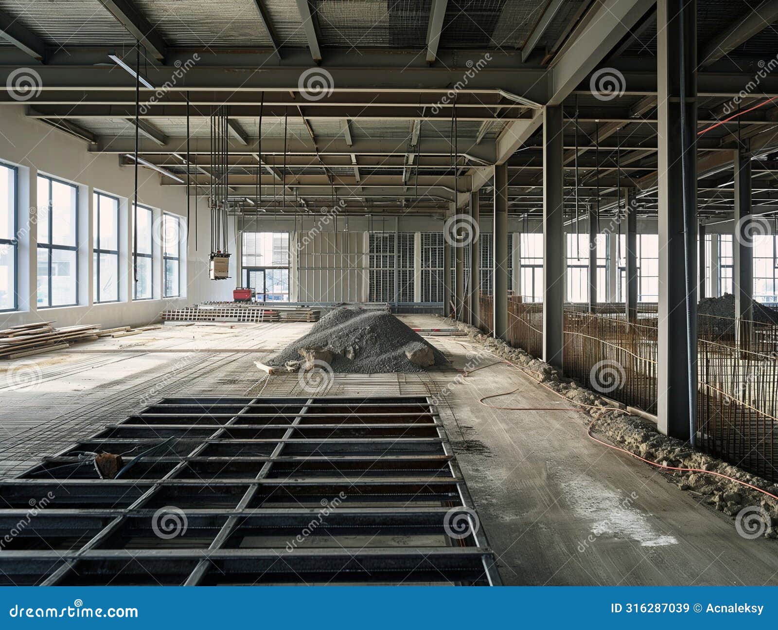 At the Construction Site of Large Warehouse, Storehouse Industrial ...