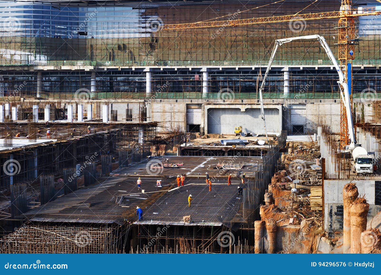 Construction site stock photo. Image of people, large - 94296576