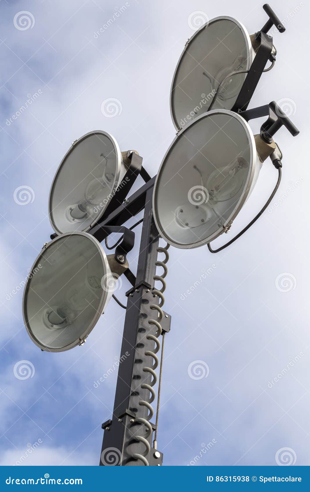 Construction Site Lighting Stand Four Spotlights Stock Photos - Free ...