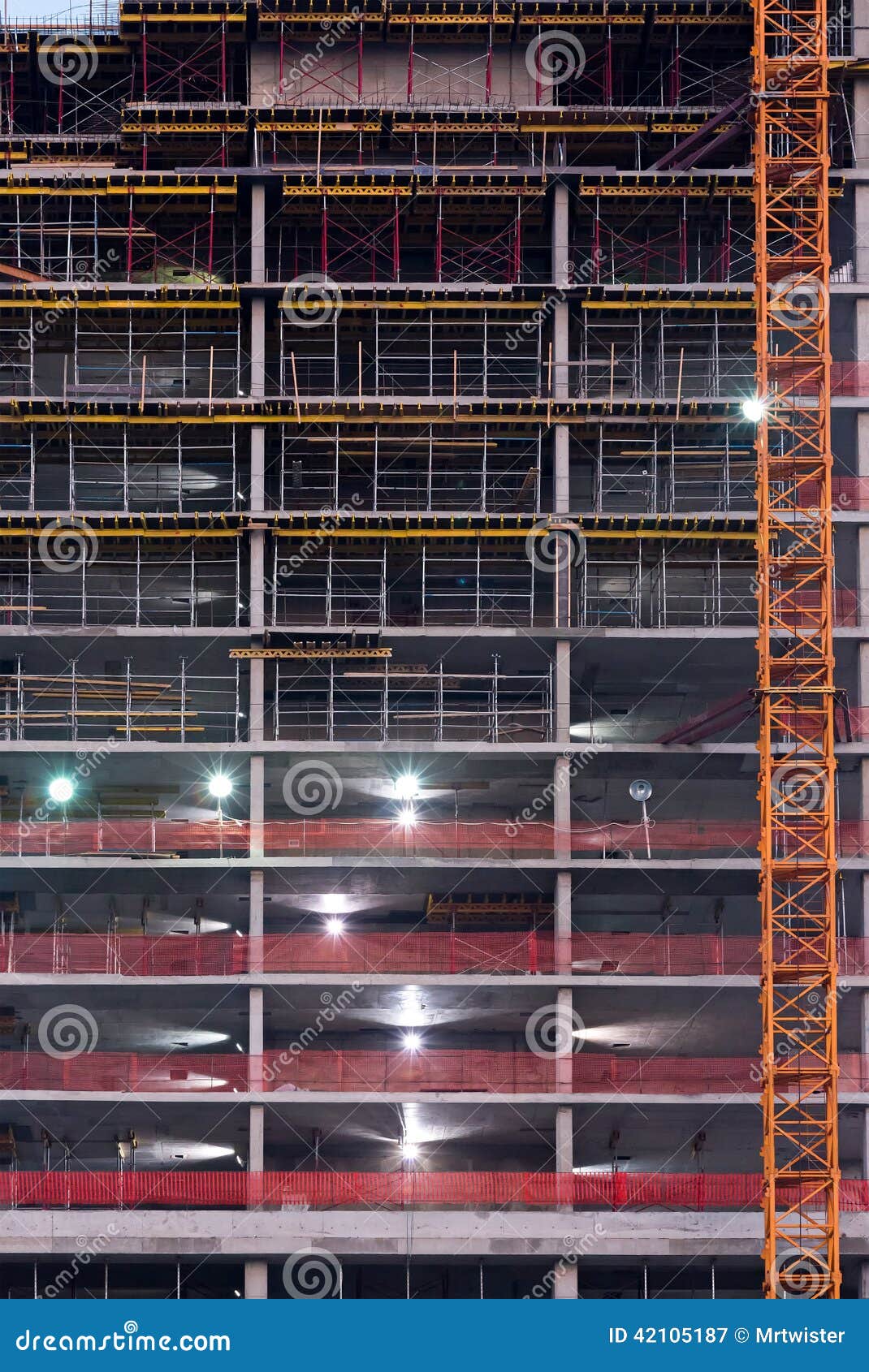 Construction Site with Lights Stock Image - Image of light, modern ...