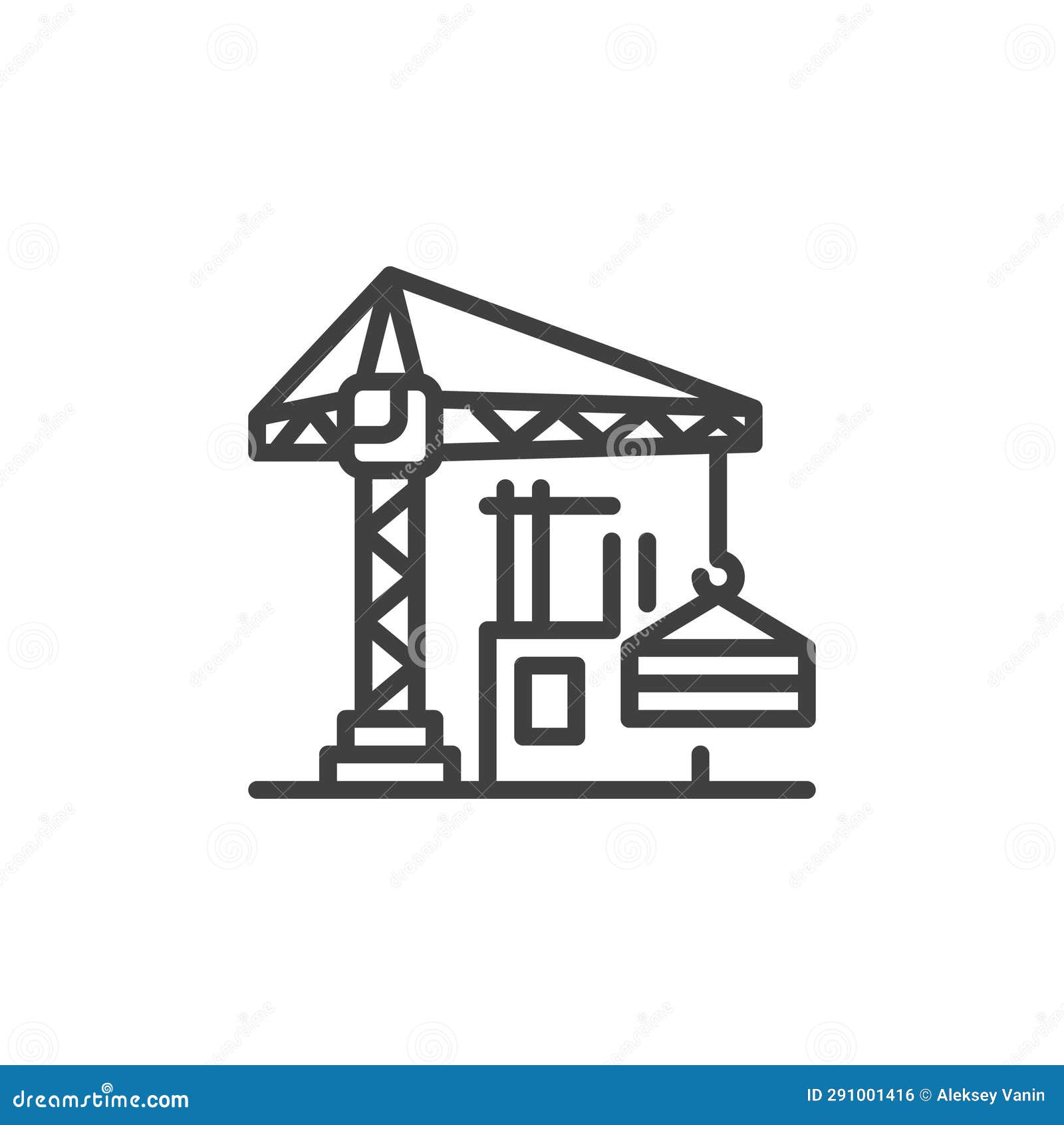 Construction Site Line Icon Stock Vector - Illustration of site, symbol ...
