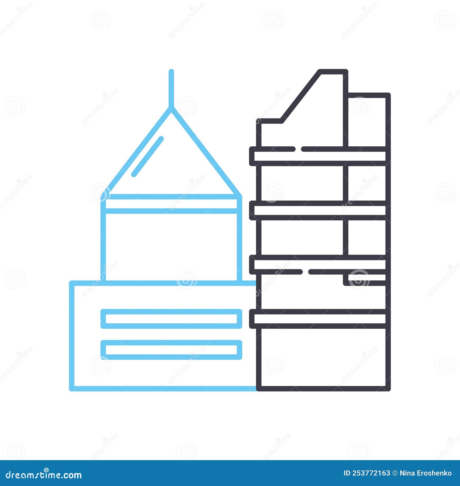 Construction Site Line Icon, Outline Symbol, Vector Illustration ...