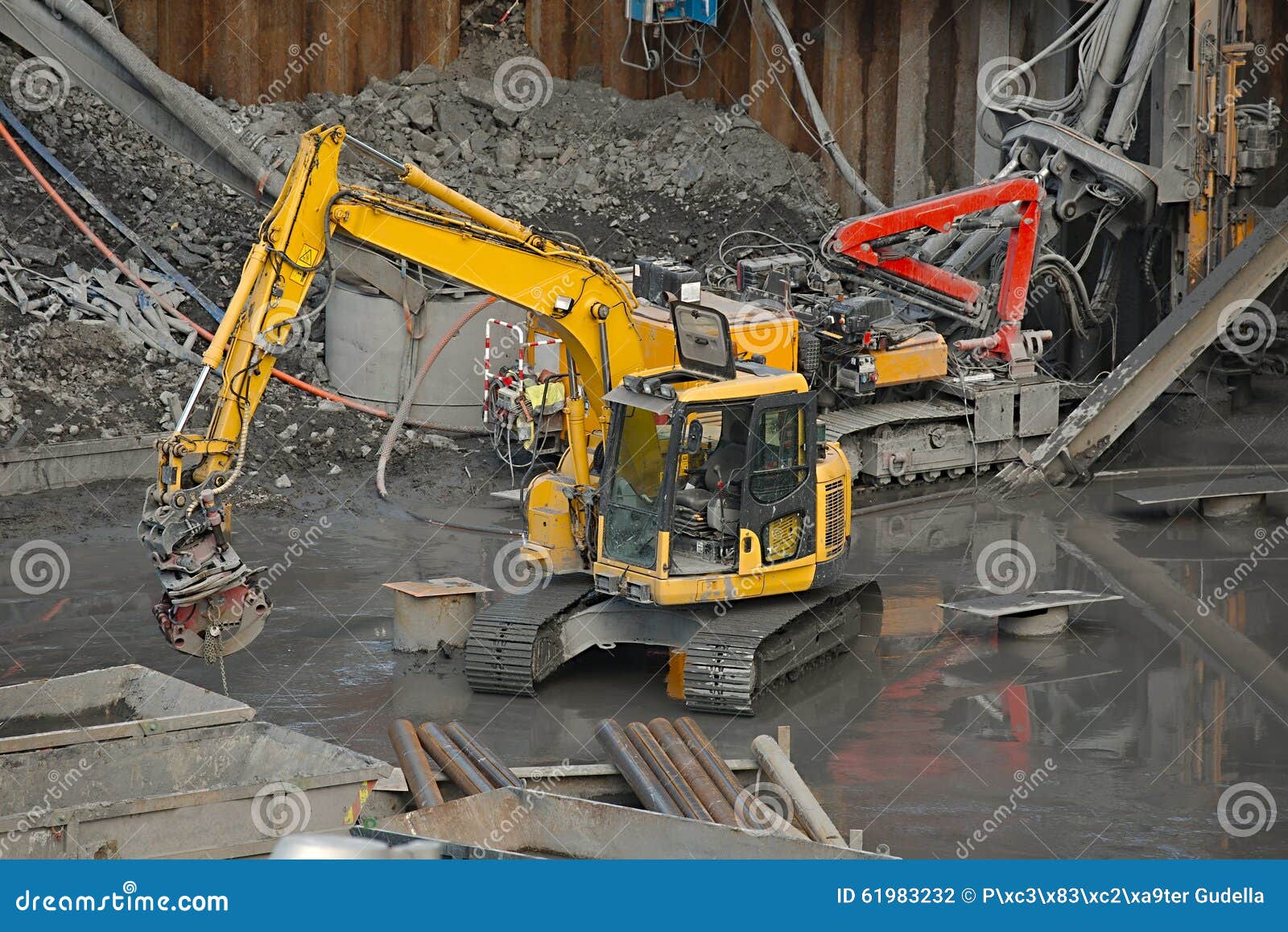 Construction Site Machinery Stock Photo - Image of digger, building ...