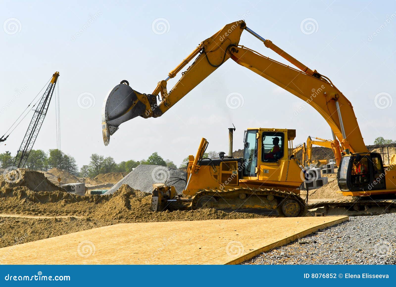Construction site machines stock photo. Image of digger - 8076852