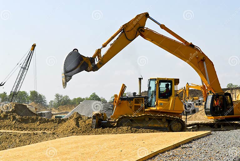 Construction site machines stock photo. Image of digger - 8076852