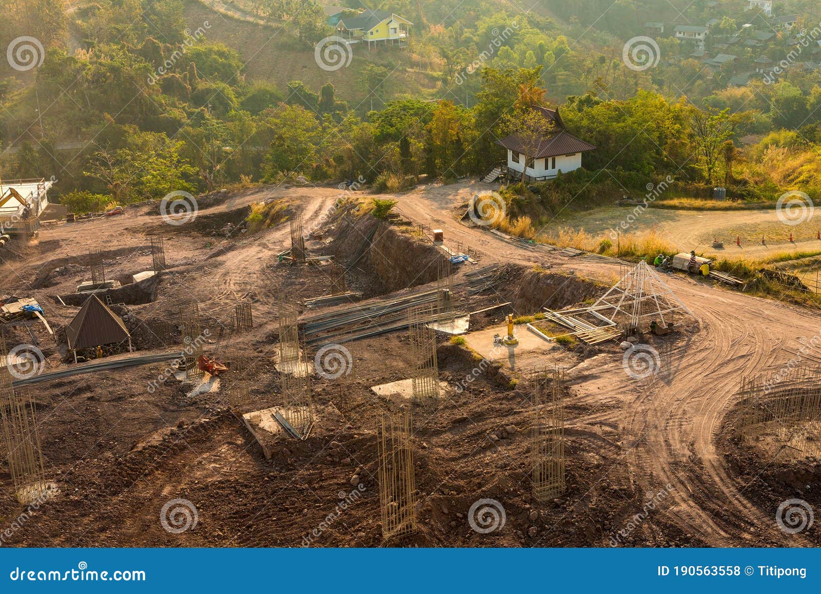 The Construction Site Made Columns To Cast Foundations of Concrete ...