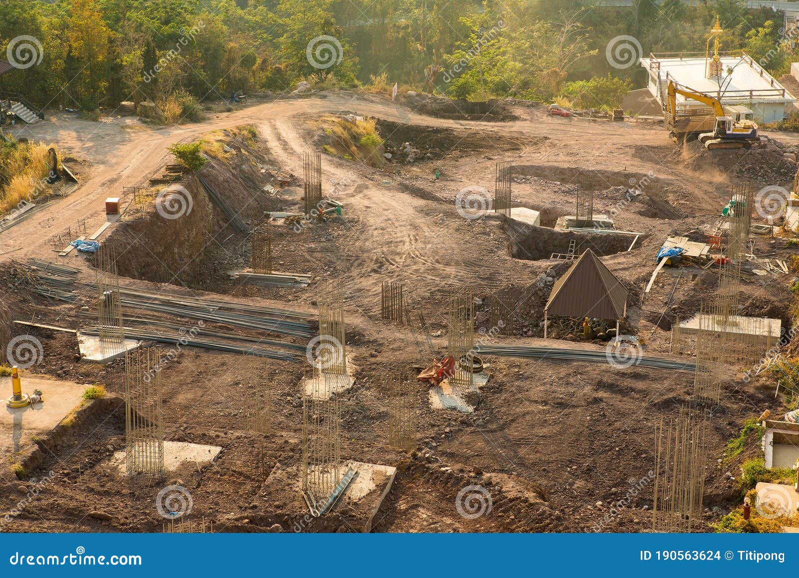 The Construction Site Made Columns To Cast Foundations of Concrete ...