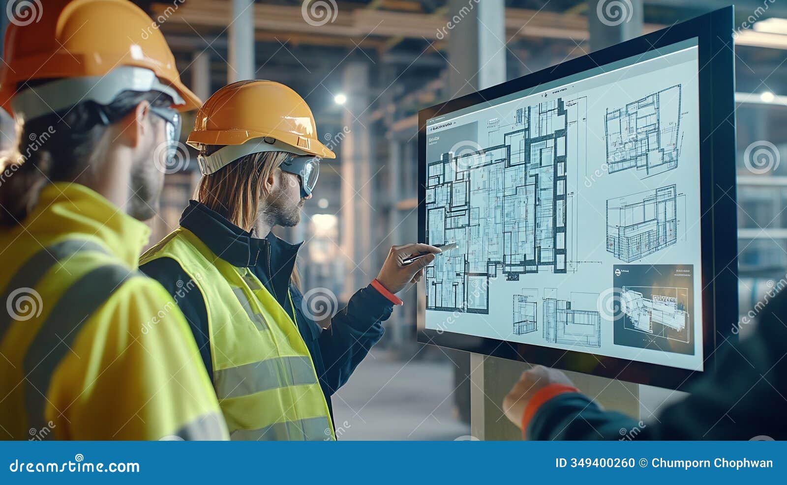 Construction Site Management Team Overseeing Development Using ...