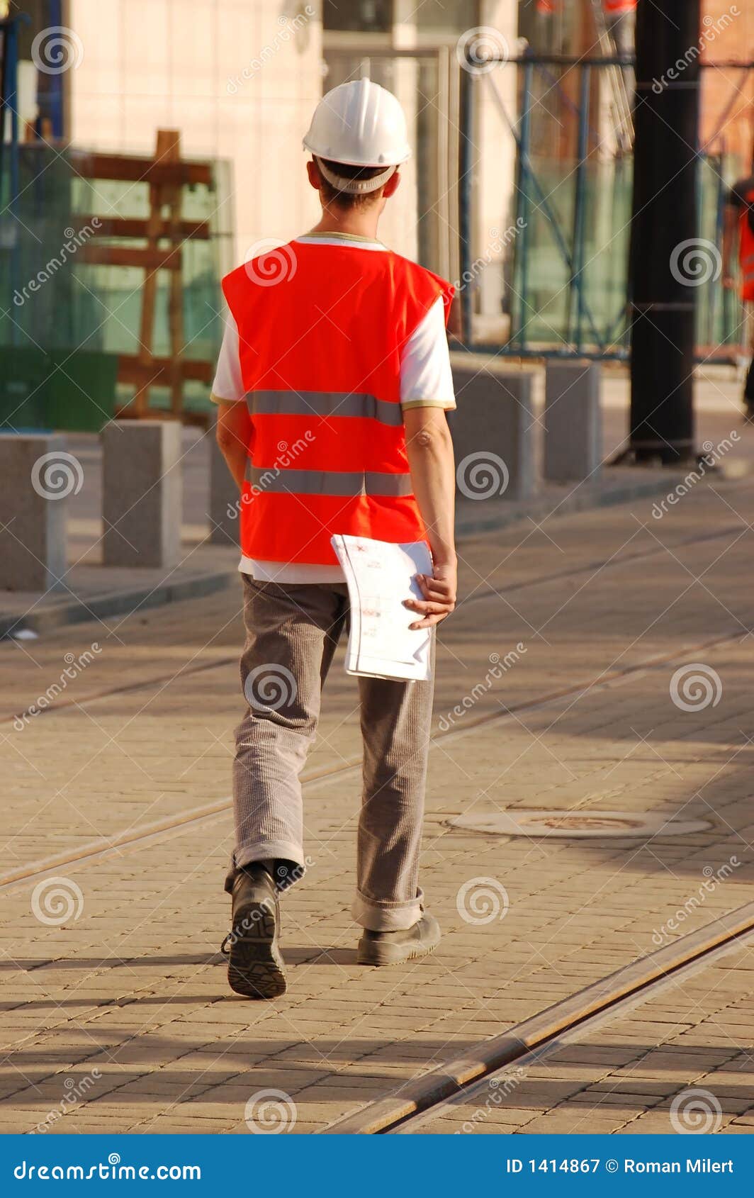 Construction site manager stock image. Image of assembly - 1414867