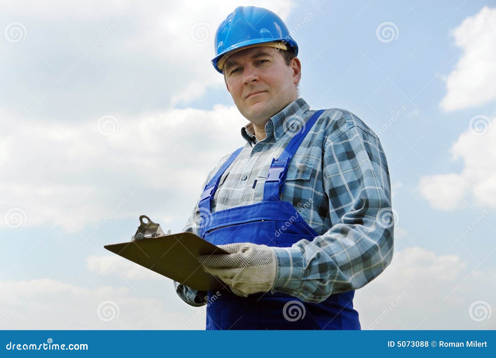 Construction Site Manager with Notepad Stock Photo - Image of notepad ...