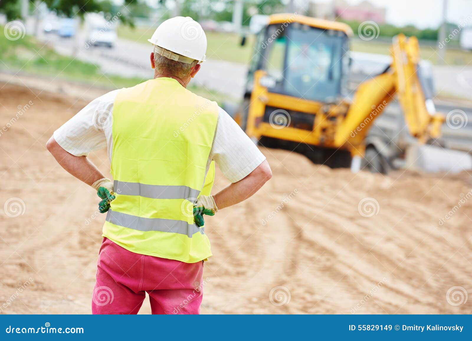 Construction Site Manager Worker Portrait Stock Image - Image of ...