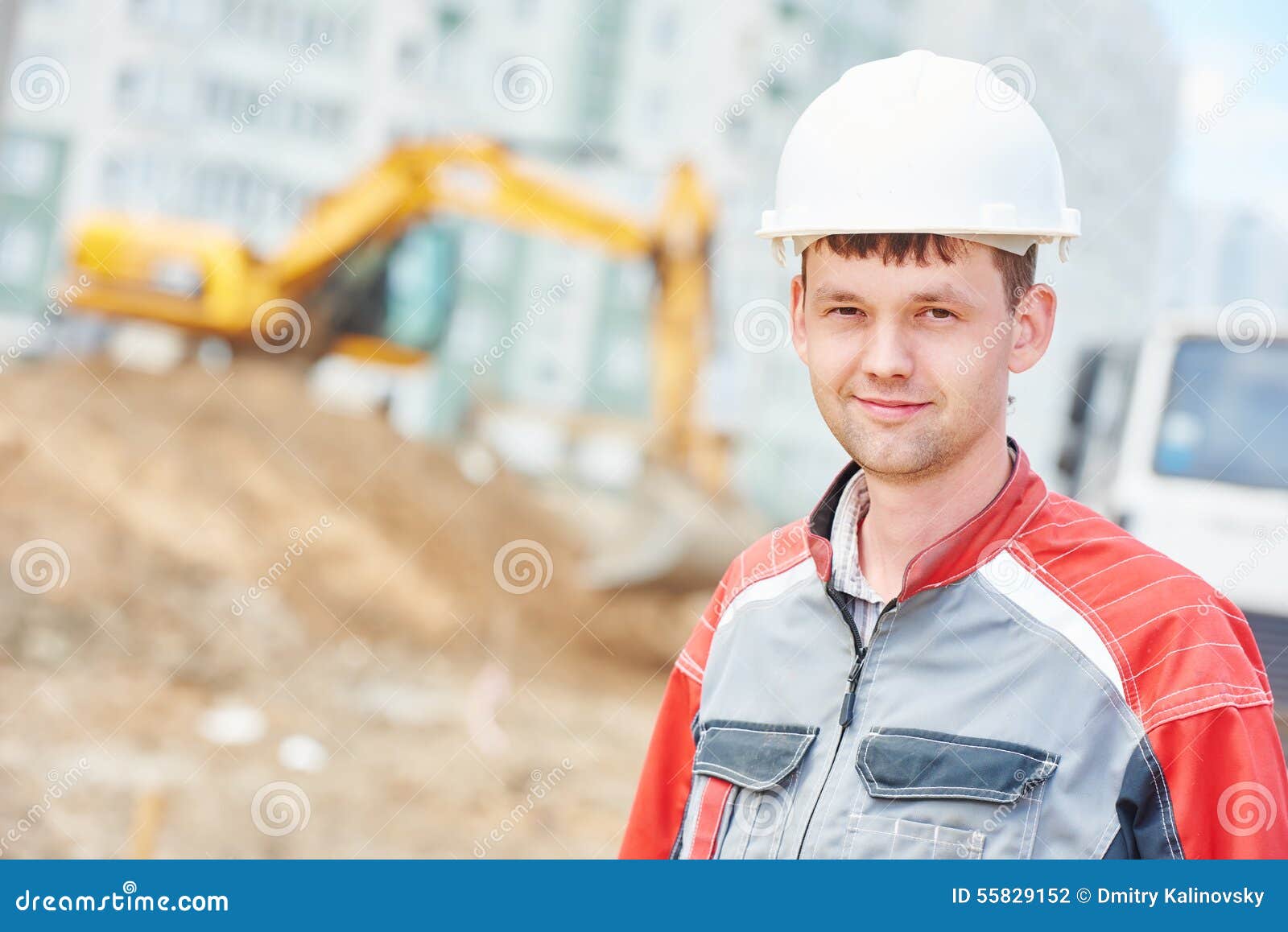 Construction Site Manager Worker Portrait Stock Photo - Image of labor ...