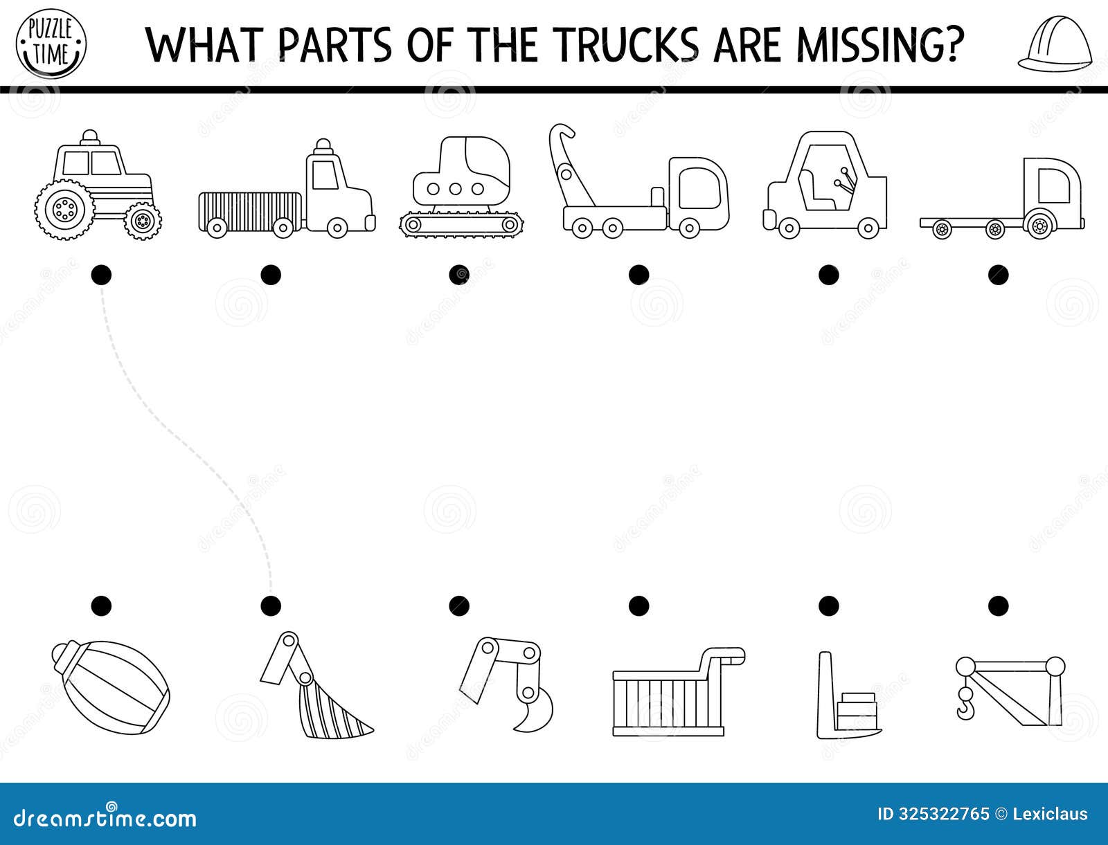 Construction Site Matching Activity With Special Technics, Missing ...