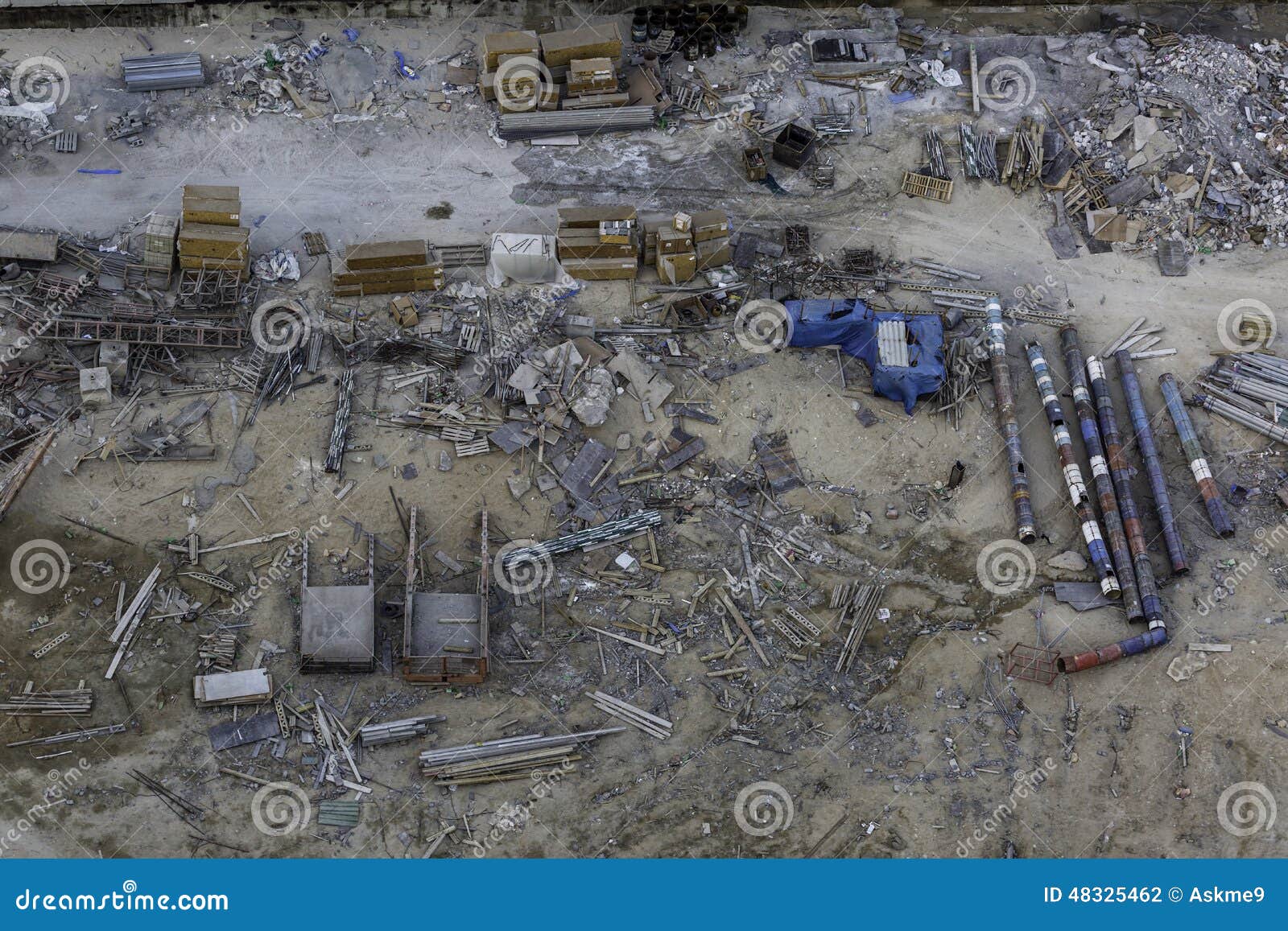 Construction site mess stock photo. Image of pipes, iron - 48325462