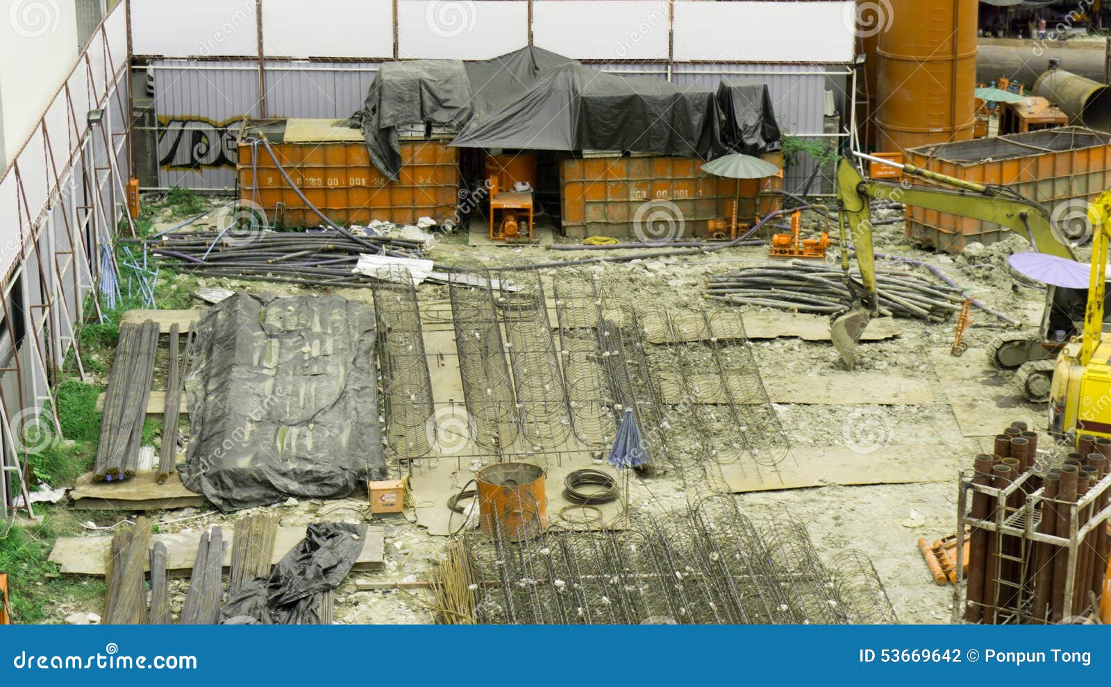 Construction site stock photo. Image of site, structure - 53669642
