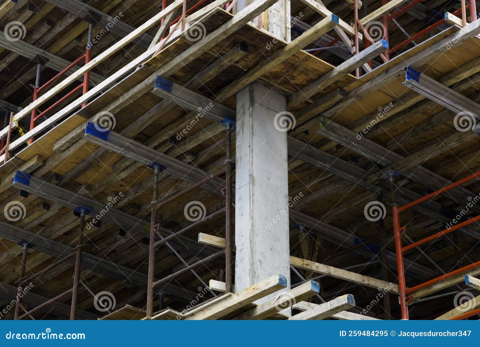 Construction Site Metal Beam Structure Concrete Support Frame Stock ...